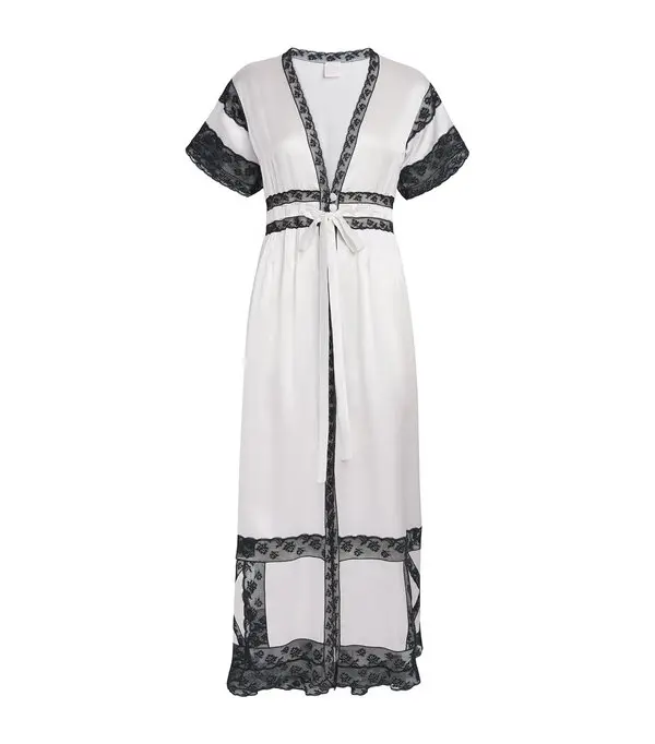 Loretta Caponi Silk Camogli Robe - White