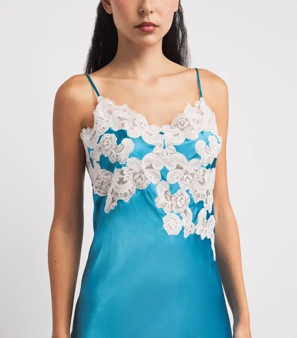 Loretta Caponi Silk Lace-detail Nightdress