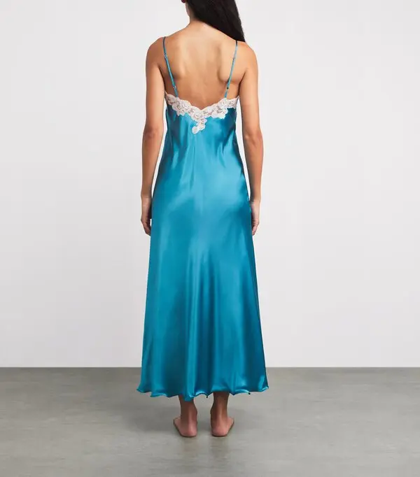 Loretta Caponi Silk Lace-detail Nightdress