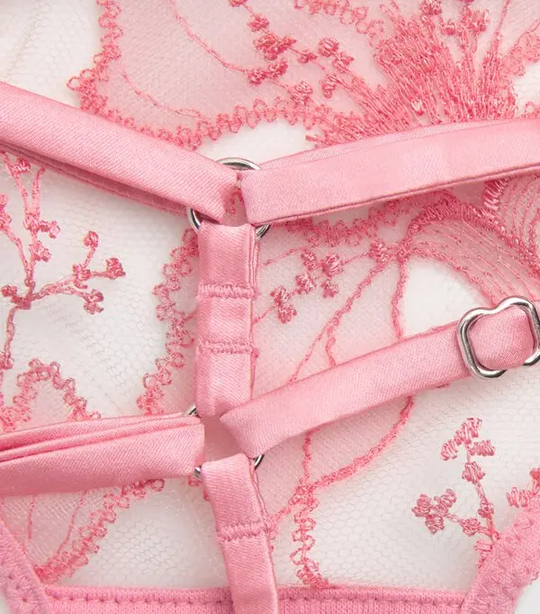 FLEUR DU MAL Embroidered Harper G-string Briefs - Pink