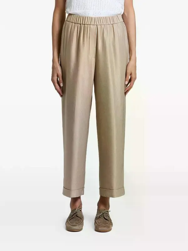 Peserico Elasticated-waist Turn-up Trousers