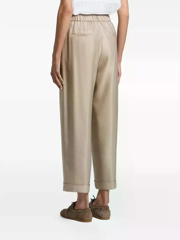 Peserico Elasticated-waist Turn-up Trousers