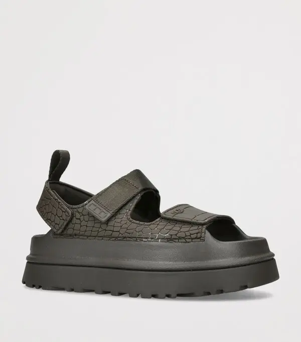 UGG Croc-embossed Goldenglow Sandals - Grey