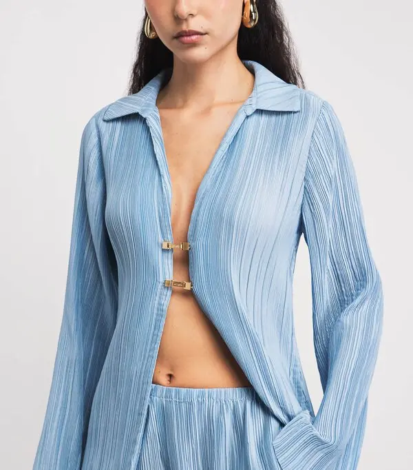 Cult Gaia Clarabelle Origami Plissé Shirt