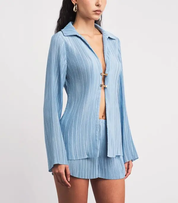Cult Gaia Clarabelle Origami Plissé Shirt