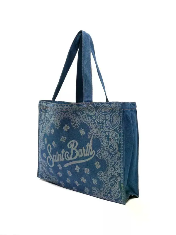 MC2 SAINT BARTH Paisley-print Logo Tote Bag