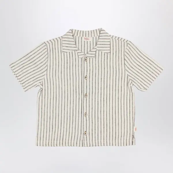 BÚHO Striped Linen Blend Shirt