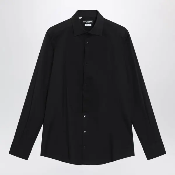 Dolce & Gabbana Gold-fit Tuxedo Shirt In Cotton Poplin