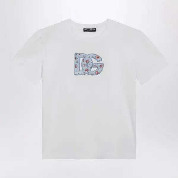 Dolce & Gabbana Cotton Jersey T-shirt With Dg Patch - White