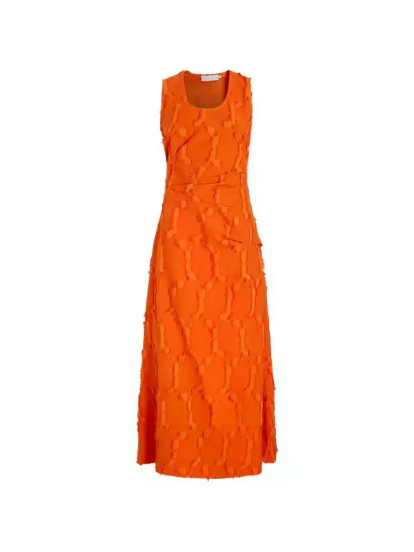 Proenza Schouler White Label Frayed Jacquard Maxi Dress - Orange