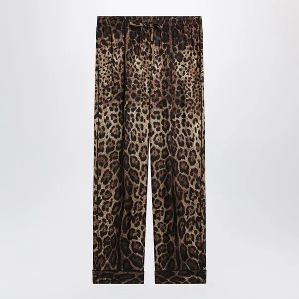 Dolce & Gabbana Leopard-print Silk Mikado Pyjama Trousers - Multicolor