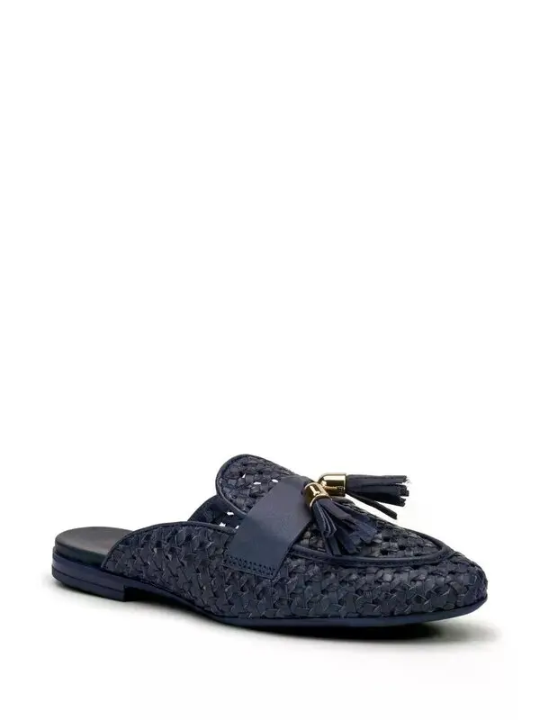 FRAU Woven Tassel Flat Mules - Blue