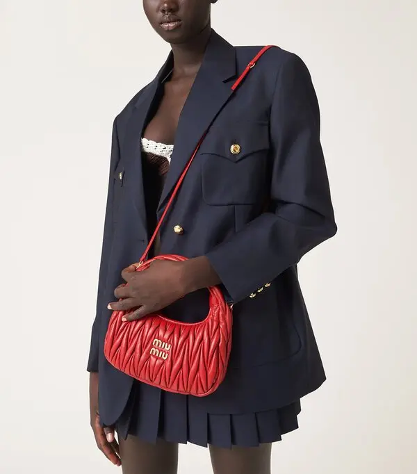 Miu Miu Matelassé Leather Wander Top-handle Bag - Red
