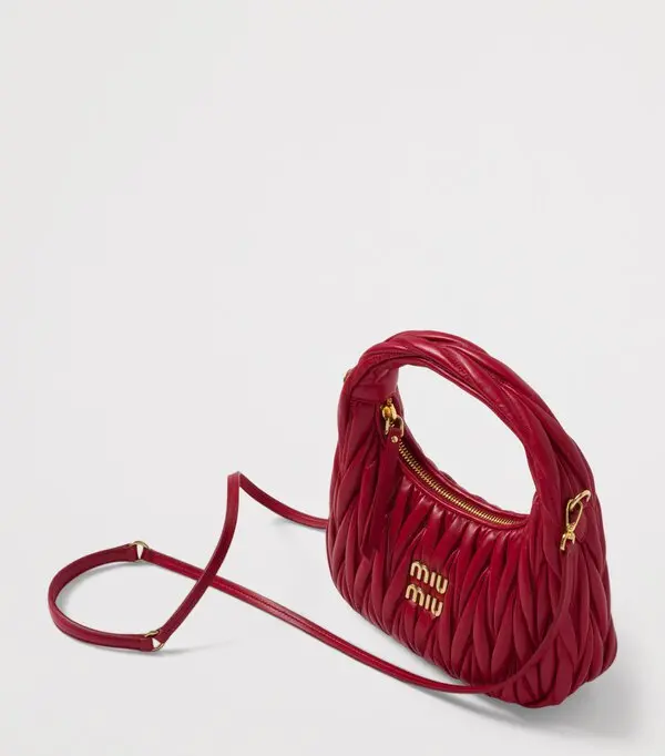 Miu Miu Matelassé Leather Wander Top-handle Bag - Red