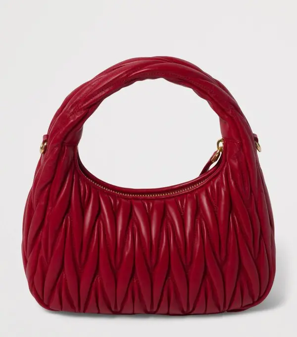 Miu Miu Matelassé Leather Wander Top-handle Bag - Red