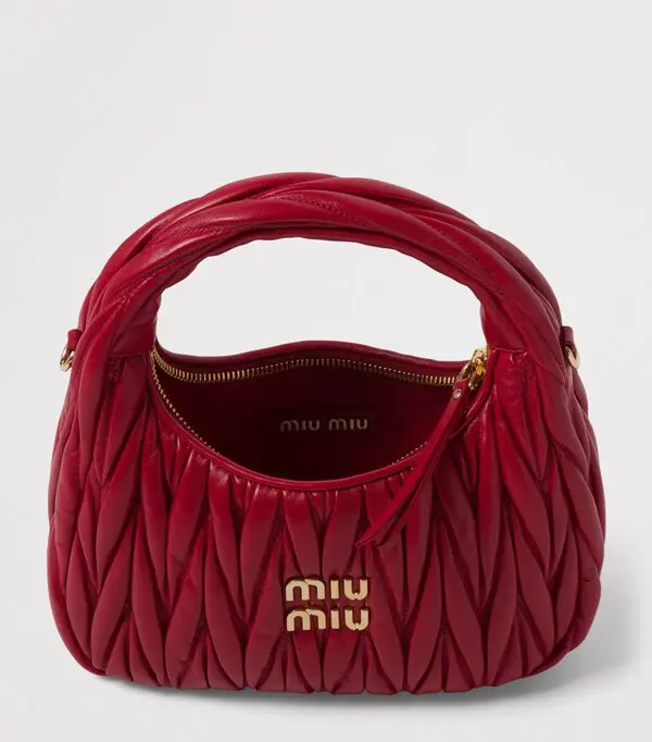 Miu Miu Matelassé Leather Wander Top-handle Bag - Red