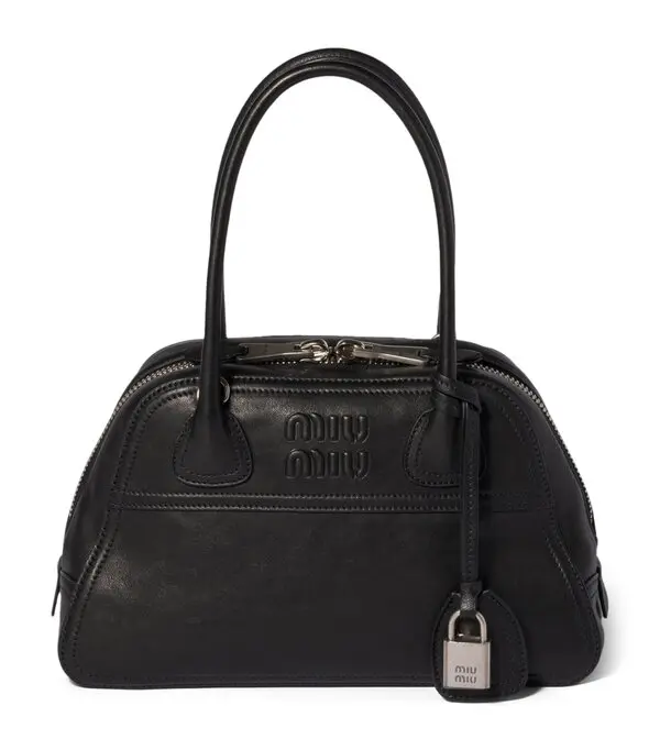 Miu Miu Nappa Leather Vivant Top-handle Bag - Black