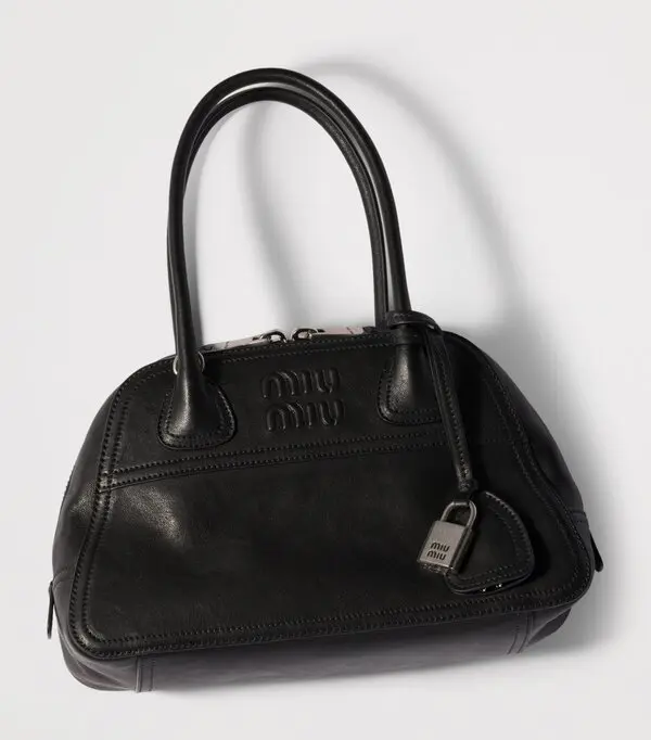 Miu Miu Nappa Leather Vivant Top-handle Bag - Black