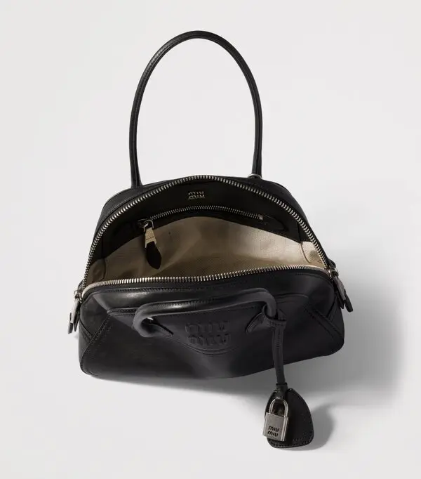 Miu Miu Nappa Leather Vivant Top-handle Bag - Black