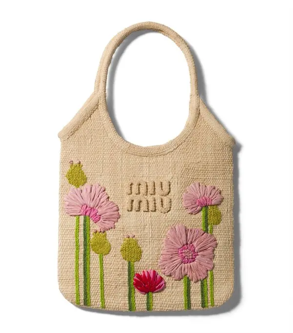 Miu Miu Raffia Ivy Tote Bag