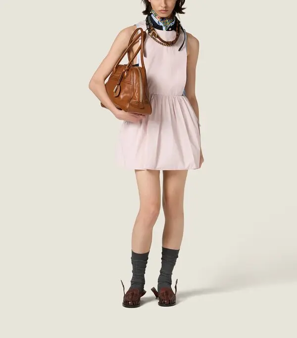 Miu Miu Cotton Poplin Pinafore Mini Dress
