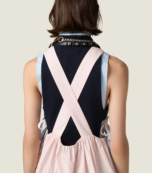 Miu Miu Cotton Poplin Pinafore Mini Dress