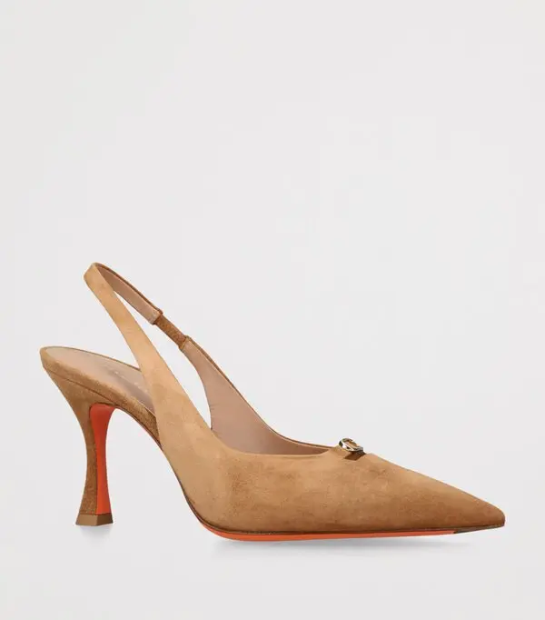 Santoni Leather Sabine Slingback Pumps 85