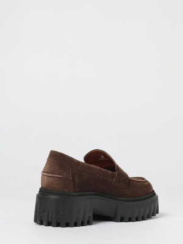 Hogan H700 Penny Loafers In Suede With Platform Sole And H Logo