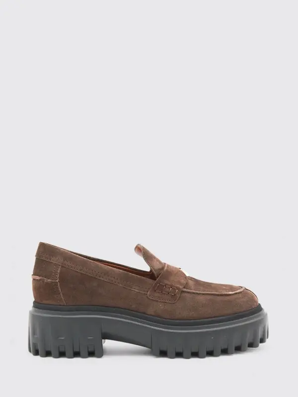 Hogan Suede Platform Loafers With H Logo Detail - Brown