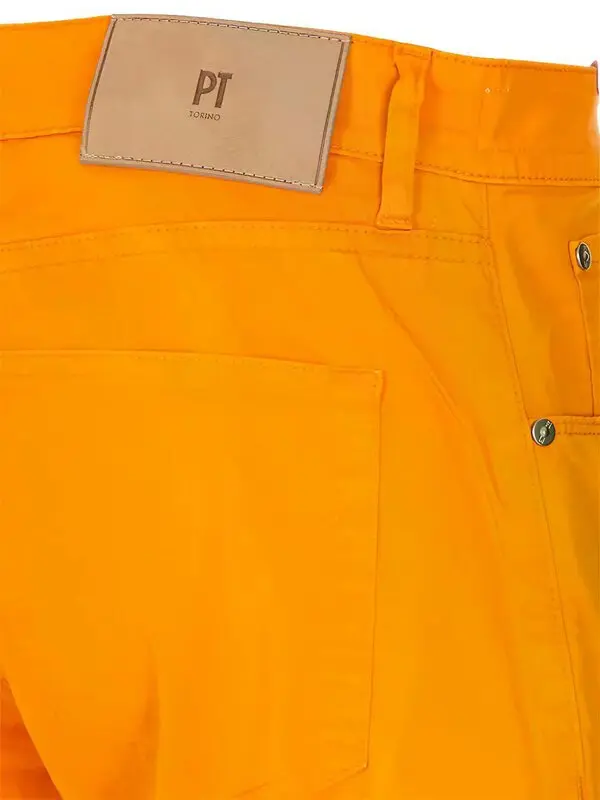 PT TORINO Chino Pants With Logo Patch - Orange
