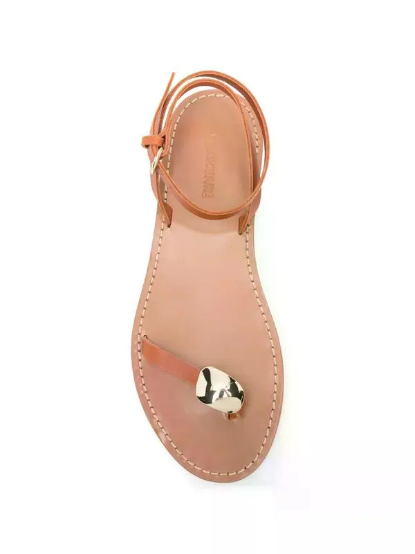 SEMICOUTURE Metal-embellished Ankle-strap Sandals