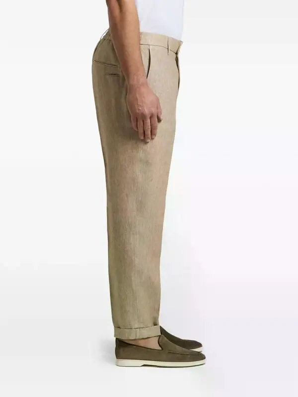 Peserico Elasticated-waistband Turn-up Trousers - Neutrals