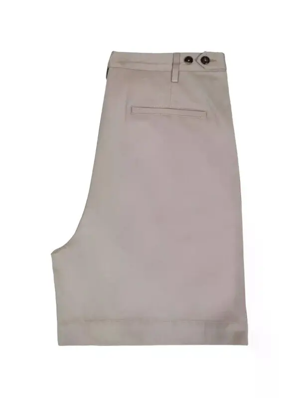 GRIFONI Gabardine Pleated Button-flap Shorts