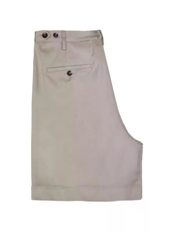 GRIFONI Gabardine Pleated Button-flap Shorts