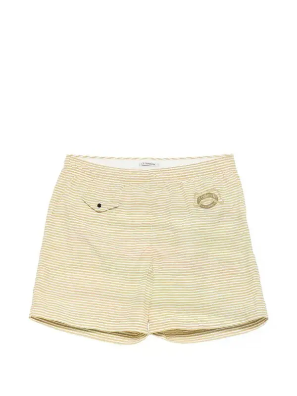 C.P. COMPANY Striped Swim Shorts - Neutrals