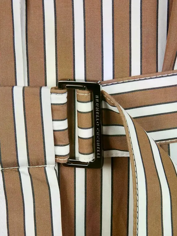 Brunello Cucinelli Striped Midi Shirt Dress