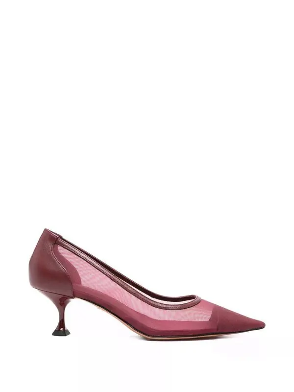Lola Cruz Léa Mesh-panelled Pointed-toe Pumps