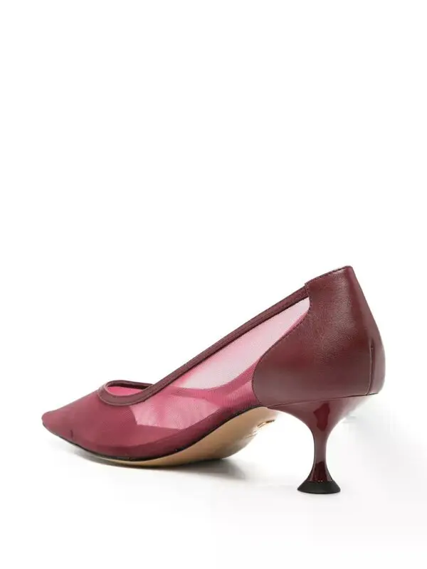 Lola Cruz Léa Mesh-panelled Pointed-toe Pumps