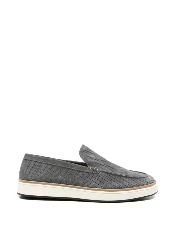 SERGIO MORETTI FIRENZE Perforated Suede Loafers