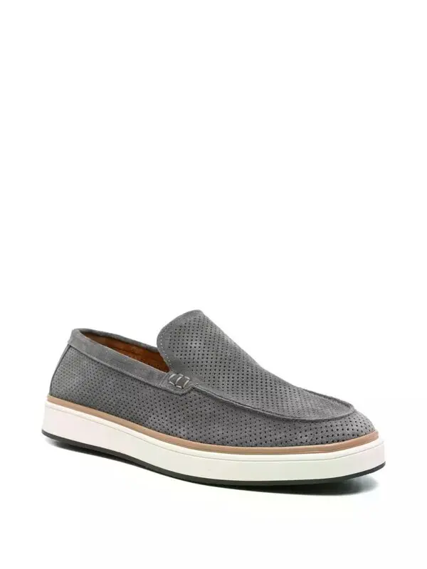 SERGIO MORETTI FIRENZE Perforated Suede Loafers
