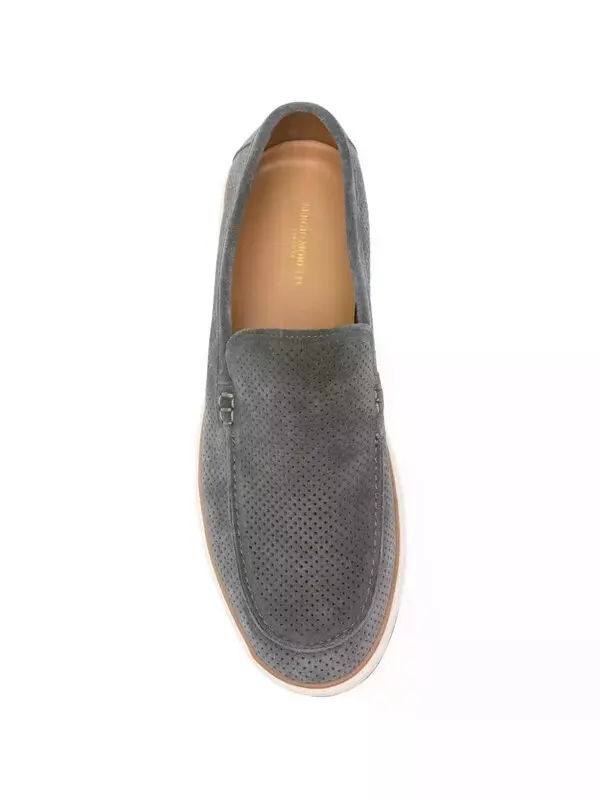 SERGIO MORETTI FIRENZE Perforated Suede Loafers