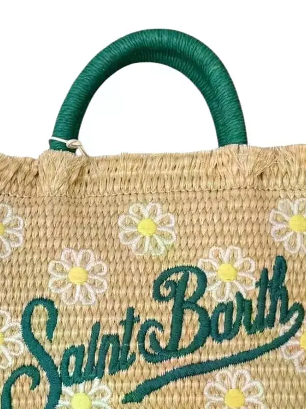 MC2 SAINT BARTH Daisy-embroidered Mini Tote Bag