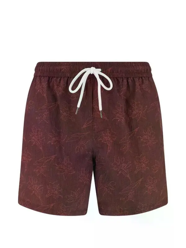 Boggi Milano Floral-print Swim Shorts - Red
