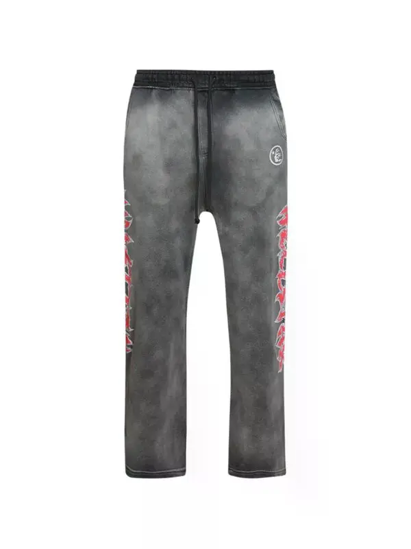 HELLSTAR Stars Shine Graffiti-print Track Pants - Grey