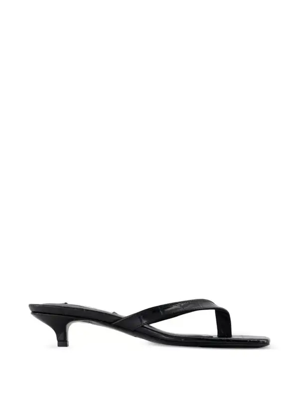 TOTEME Embossed Leather Flip Flops