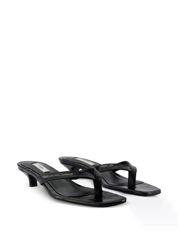 TOTEME Embossed Leather Flip Flops
