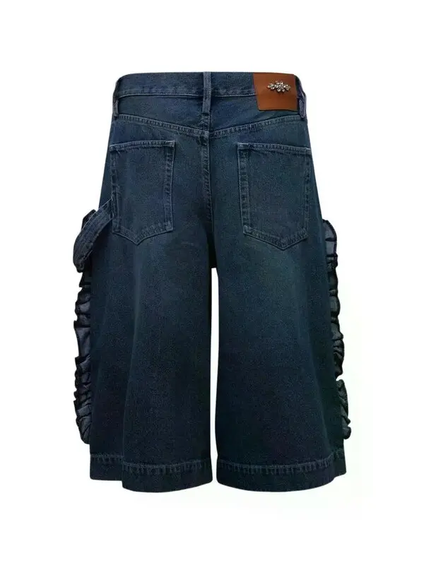Simone Rocha Denim Shorts With Ruffled Trim