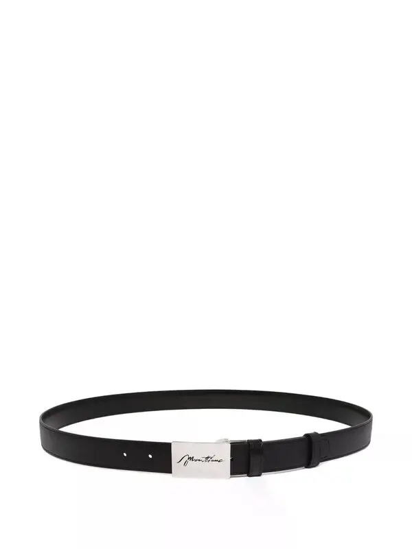 Montblanc Logo-engraved Saffiano Leather Belt - Black