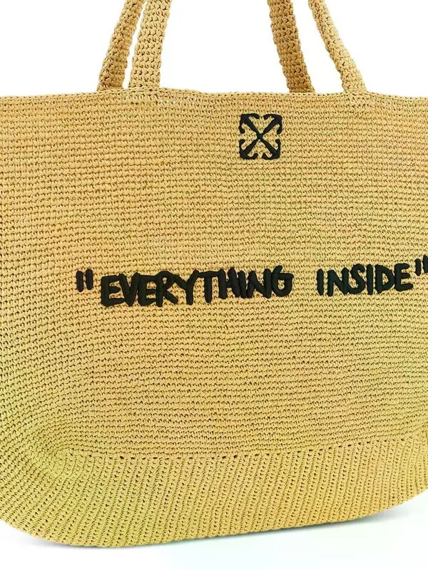 Off-White Jitney Embroidered Tote Bag - Neutrals