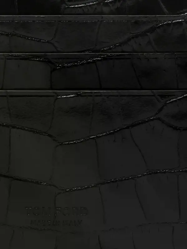 TOM FORD T-logo Croc-effect Leather Wallet